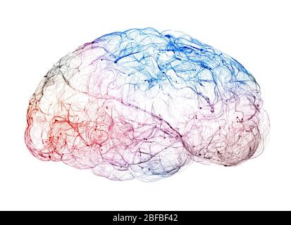 Ansicht der Synapsen. Hirnverbindungen. Neuronen und Synapsen ...