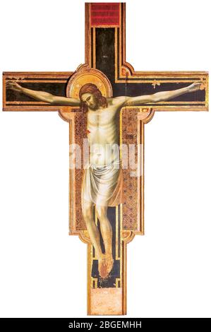 Kreuzigung Von Jesus Christus. Holzkreuz mit Nägeln und Dornenkrone auf steinernen Hintergrund ...