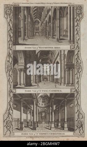 Blick auf Westminster Abbey und St Paul's Cathedral von den Weiden von ...