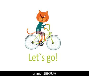 Genießen Sie Radfahren Vektor Illustration. Cartoon-Radfahrer Fahrrad ...