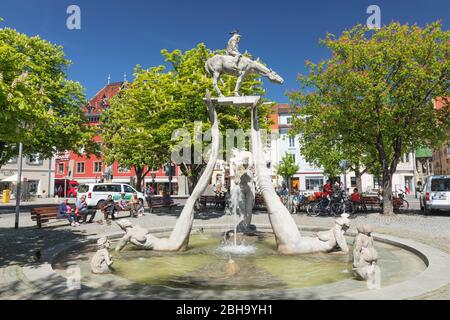 Bodenseereiter,Brunnen von peter lenk,Überlingen,Bodensee,baden ...