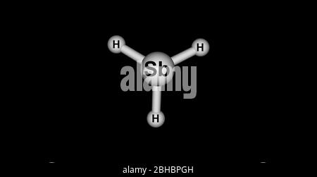 Stibine ist eine chemische Verbindung mit der Formel SbH3. Ein ...