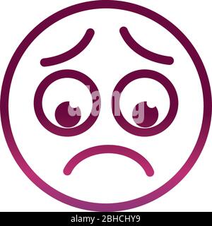 Besorgter Gesicht Emoticon Vektor-Symbol auf weißem Hintergrund ...