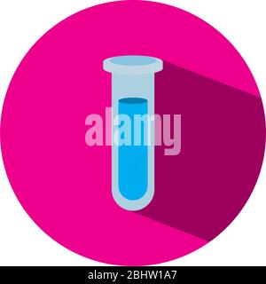 Reagenzglas-Symbol über weißem Hintergrund, flachem Design und ...