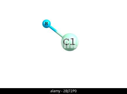 Chlorwasserstoff (HCl) Molekül, chemische Struktur. Stark korrosiven ...
