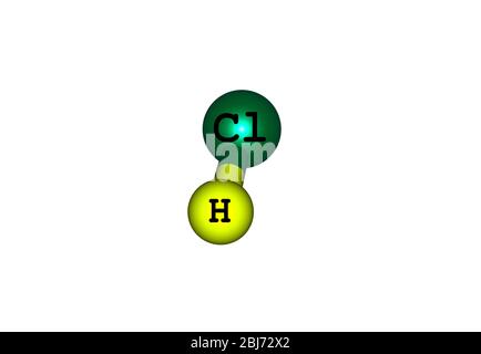 Chlorwasserstoff (HCl) Molekül, chemische Struktur. Stark korrosiven ...