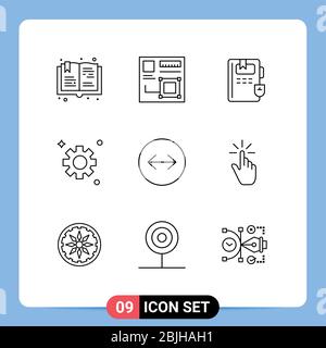 Websymbole mit Pfeilen und Schildern. UI-Elemente. Pfeile und Schilder ...