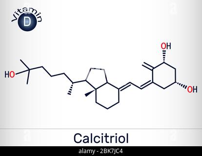 Calcitriol, Vitamin D, C27H44O3-Molekül. Es ist Hydroxycalciol ...
