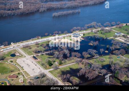 Das historische Dousman House auf St. Feriole Island und dem ...