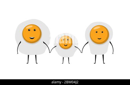 Spiegelei Cartoon Character Vector Illustration. Lustige smiley face ...