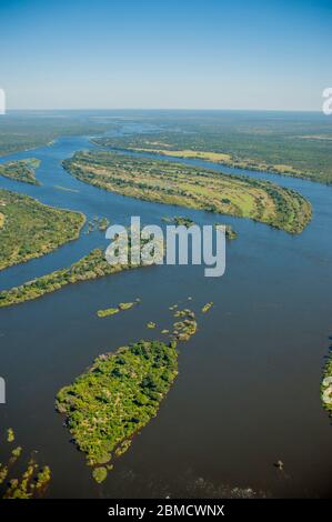Luftbild Zambesi River Livingstone südlichen Provinz Sambia Afrika ...