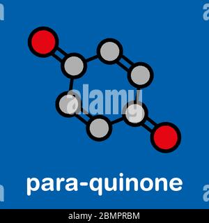 Benzochinon (Chinon, para-Benzochinon) Molekül. Stilisierte ...