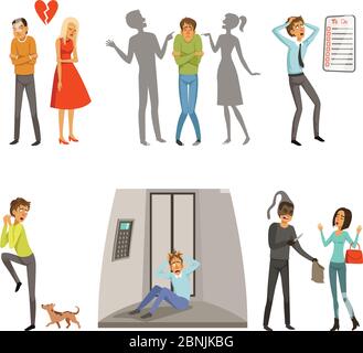 Menschen Phobie Angst Angst Angst Strichmännchen Piktogramm Symbol ...