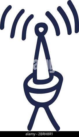 Funksignale Wellen und Lichtstrahlen, Radar, WiFi, Antenne und ...