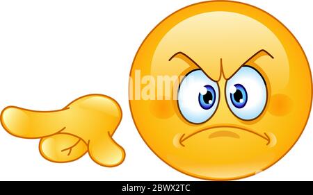 Cartoon genervt Smiley Emoticon Stock-Vektorgrafik - Alamy