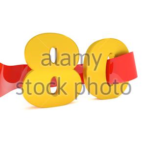 3D Nummer 80 gold Stockfotografie - Alamy