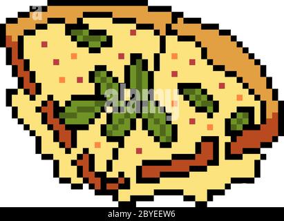 Pizza Pixel Art isoliert. 8-Bit fast Food-Vektorgrafiken Stock ...