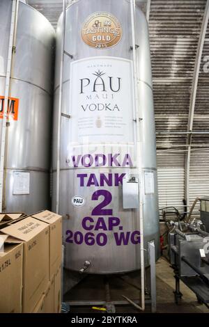 Hali'imaile Distilling liegt an den Hängen von Haleakalā. Es liegt ...