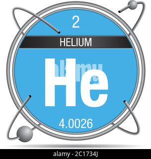 Helium-Symbol. Element Nummer 2 des Periodensystems der Elemente ...