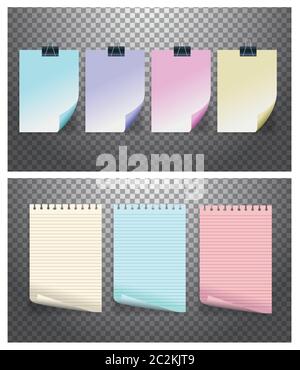 Satz von Anhang Banner Papier Symbole Vektor Illustration Design Stock ...