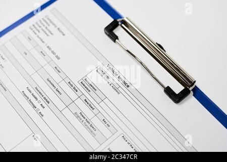 Fahrzeugrechnung. Muster für Standardformular für automatische ...