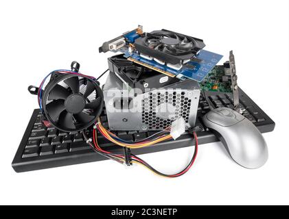 Haufen Sie Alter Computer-Kabel und Geräte Stockfotografie - Alamy