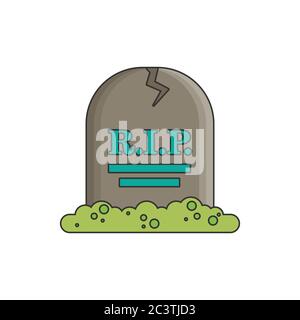 Cartoon Zeichnen von Grabstein mit RIP oder in Frieden Text Rest Stock ...