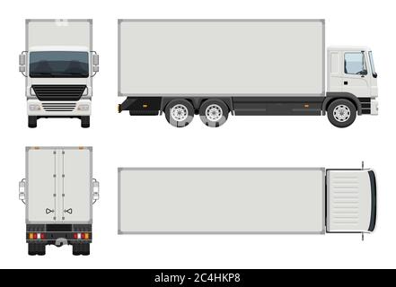 Lkw-Vektor Mock-up. Isolierte Vorlage der Sattelschlepper auf ...