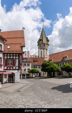 Historische Altstadt Ravensburg mit dem 15th. Jahrhundert Grunturm ...
