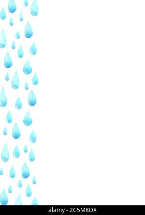 Kalten, blauen Hand gezeichnet Aquarell rechteckigen Rahmen Hintergrund ...