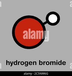 Wasserstoff-Bromid (HBr) Molekül, chemische Struktur. Starke ...