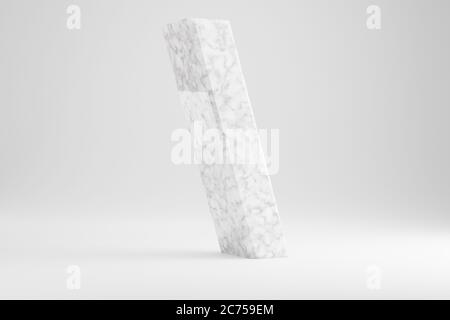 Stein 3d-Schrägstrich Symbol. Rock texturiertes Zeichen isoliert auf ...