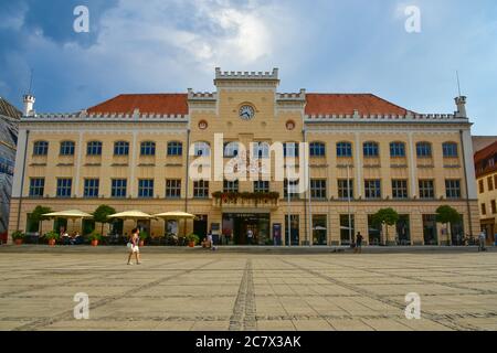 Sachsen, Zwickau, Rathaus und Theater im Gewand Haus in der Zentrale ...