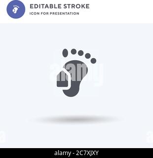 Fuß-Symbol "Drucken". Bare Foot Print Schwarz auf Weiß Füße Symbol ...
