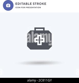 Erste-Hilfe-Symbolvektor, gefülltes flaches Schild, solides Piktogramm ...