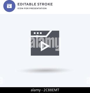 Streaming Icon Vektor, gefüllt flache Zeichen, solide Piktogramm ...