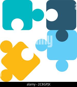 Puzzleteile Symbol auf weißem Hintergrund, Vector Illustration Stock ...