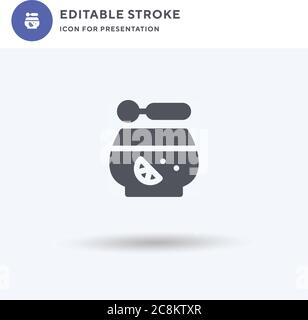 Punch Bowl Icon Vektor, gefülltes flaches Schild, solides Piktogramm ...