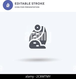 Frosch-Symbolvektor, gefülltes flaches Zeichen, solides Piktogramm ...