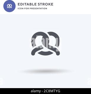 Brezel-Symbolvektor, gefülltes flaches Schild, solides Piktogramm ...