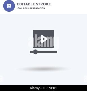 Streaming Icon Vektor, gefüllt flache Zeichen, solide Piktogramm ...
