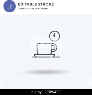 Kaffeepause Symbolvektor, gefüllt flache Zeichen, solide Piktogramm ...