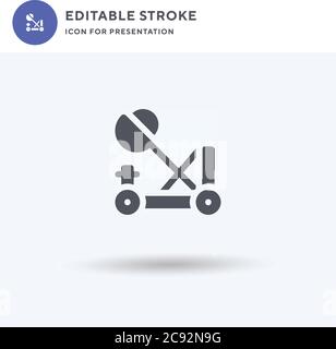 Katapult Icon Vektor, gefüllt flaches Zeichen, solides Piktogramm ...