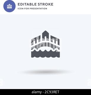 Brücke Symbol Vektor, gefüllt flache Zeichen, solide Piktogramm ...