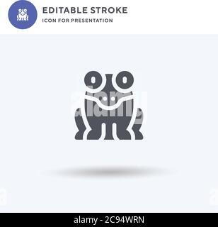 Bullfrog Icon Vektor, gefüllt flaches Zeichen, solides Piktogramm ...