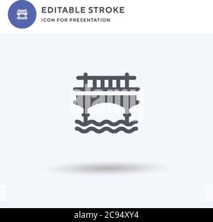 Brücke Symbol Vektor, gefüllt flache Zeichen, solide Piktogramm ...