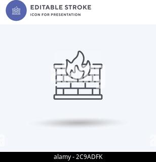 Firewall-Symbolvektor, gefülltes flaches Schild, solides Piktogramm ...