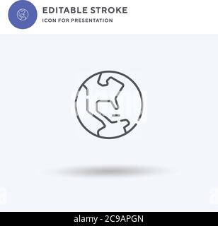 Erde Symbolvektor, gefülltes flaches Zeichen, solides Piktogramm ...