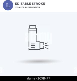 Inhalator-Symbolvektor, gefülltes flaches Schild, solides Piktogramm ...