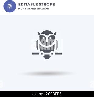 Eule Icon Vektor, gefüllt flaches Zeichen, solides Piktogramm isoliert ...